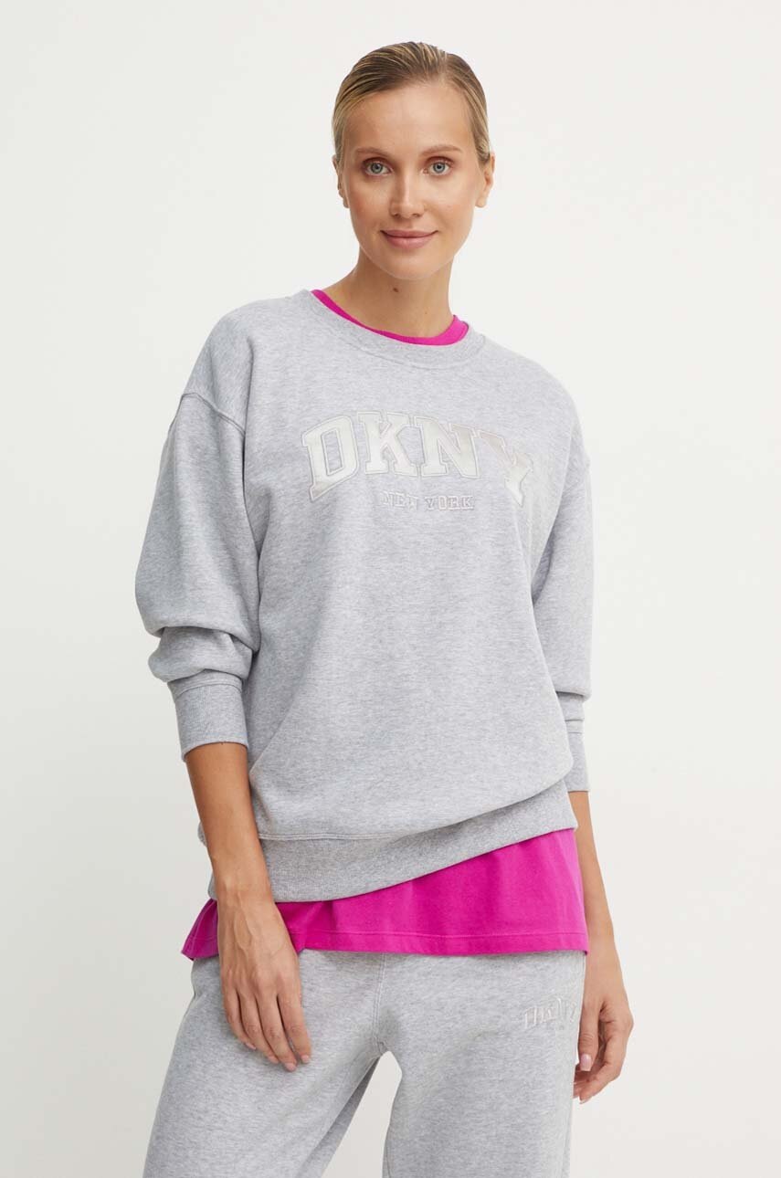DKNY VARSITY SATIN APPLIQUE LOGO LONG LI – SPORT24