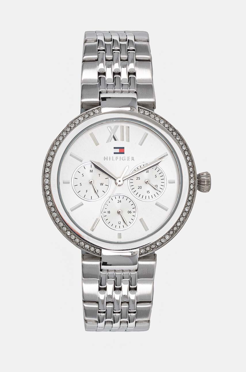 Tommy Hilfiger zegarek damski kolor srebrny | Answear.com