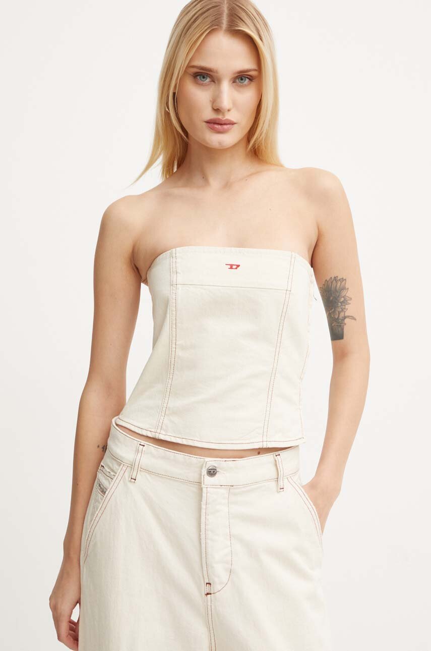 Diesel top damski kolor beżowy z półgolfem | Answear.com