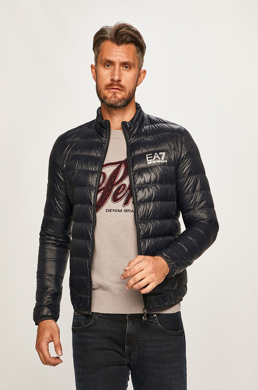 EA7 Emporio Armani kurtka puchowa męska kolor zielony przejściowa | Answear.com