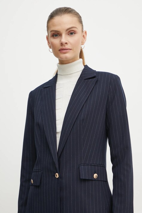 Tommy Hilfiger marynarka kolor granatowy jednorzędowa gładka | Answear.com