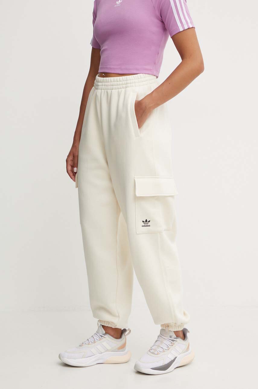 adidas Originals spodnie dresowe kolor beżowy z aplikacją IZ2753 ...