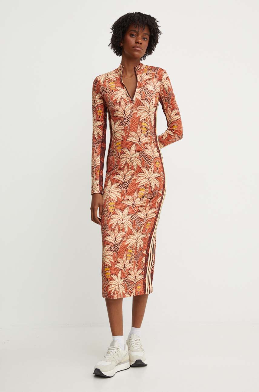 adidas sukienka Future Icons kolor czarny midi prosta IP1575 | Answear.com