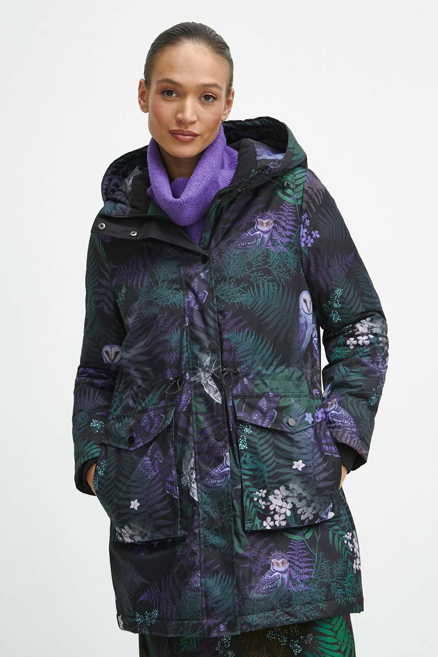 Medicine palton de puf culoarea bordo, de iarna | ANSWEAR.ro