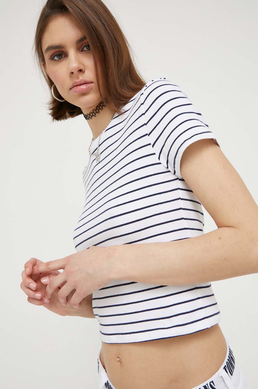 Abercrombie & Fitch t-shirt damski kolor biały | Answear.com Abercrombie & Fitch t-shirt damski kolor biały | Answear.com