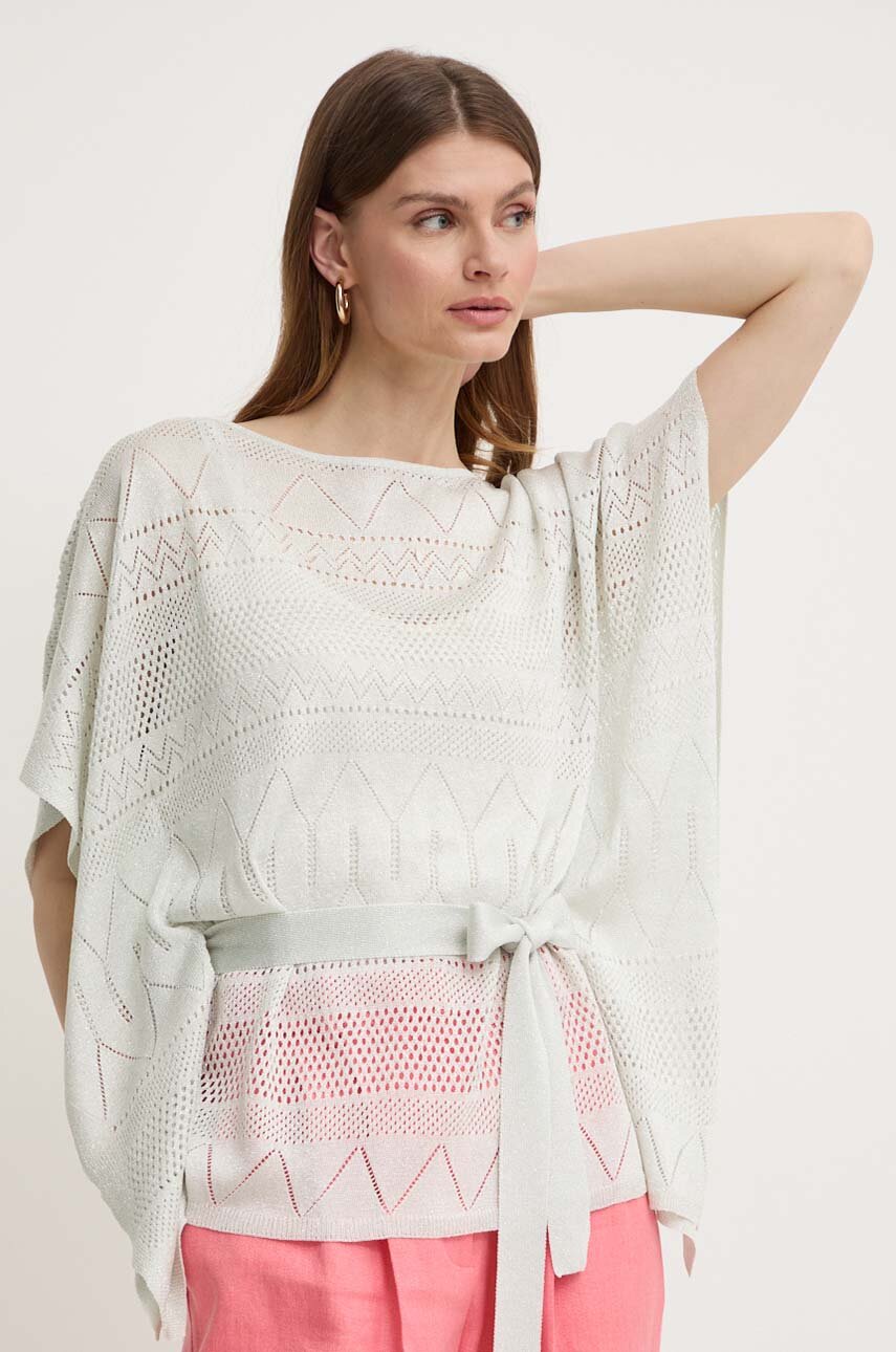 MAX&Co. top z domieszką wełny x Anna Dello Russo kolor szary wzorzysta ...