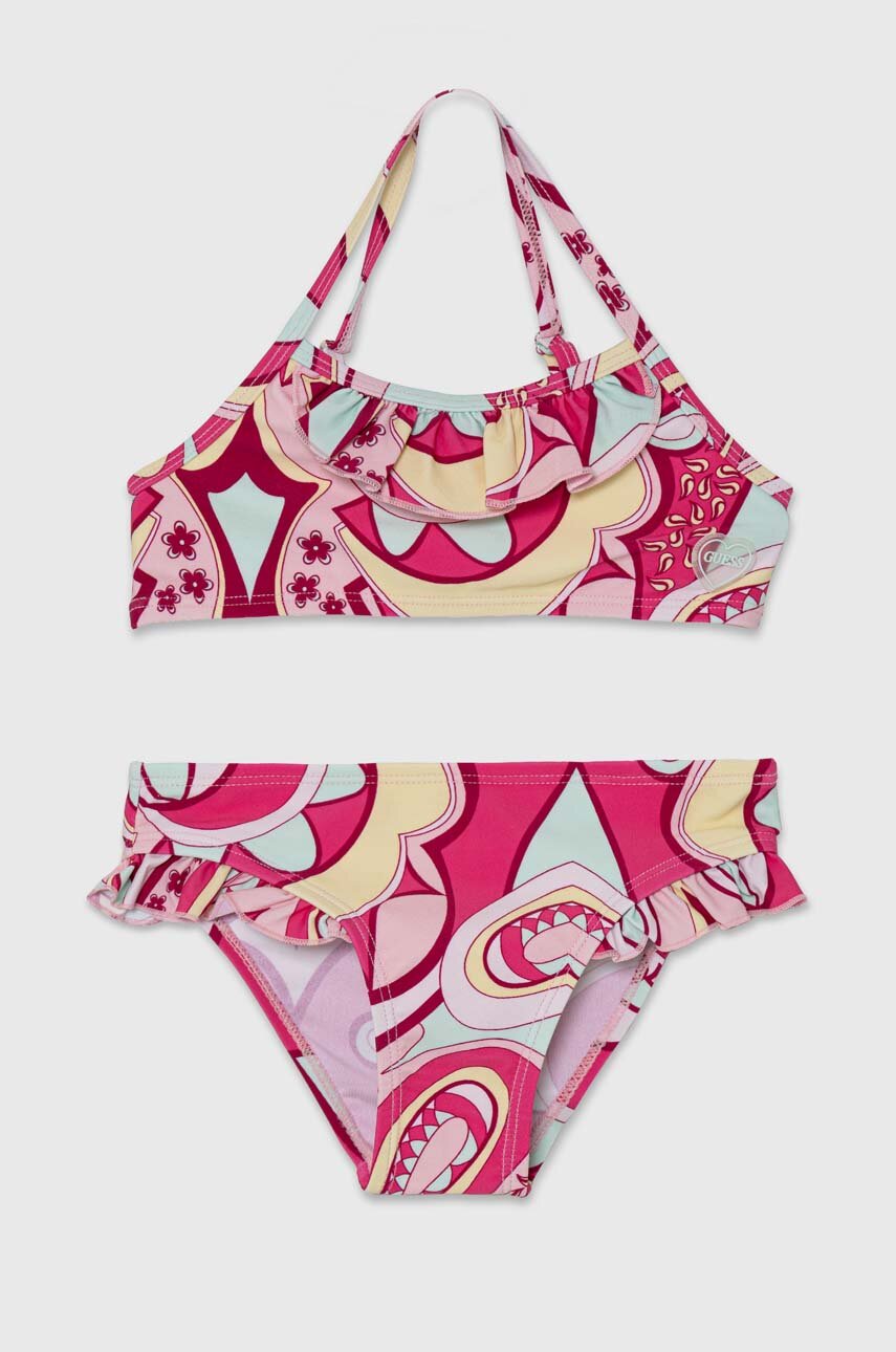 Dvodelne otroške kopalke Guess roza barva | kupite na ANSWEAR.si