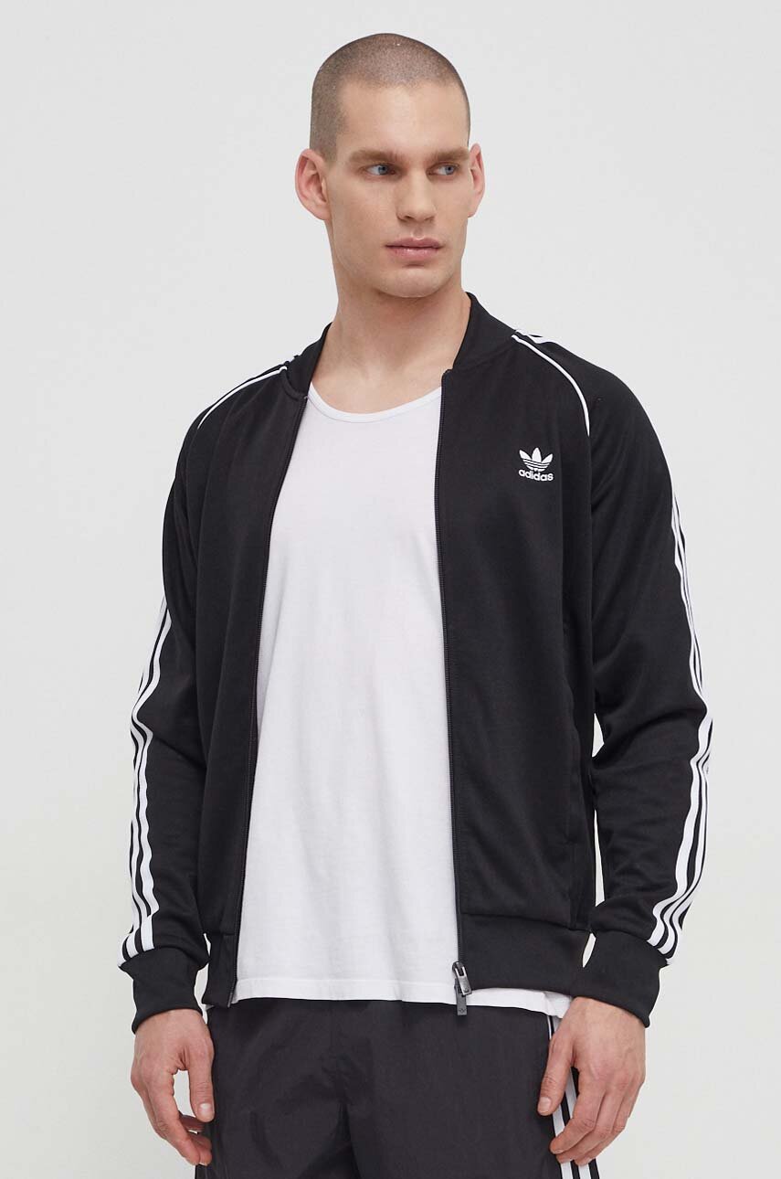 Mikina adidas Originals pánska, čierna farba, s kapucňou, jednofarebná ...