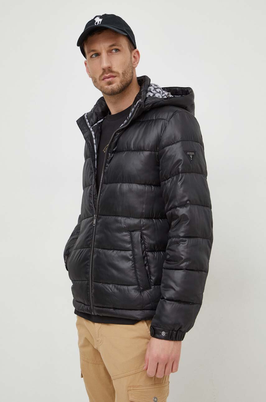 Guess kurtka męska kolor czarny zimowa | Answear.com