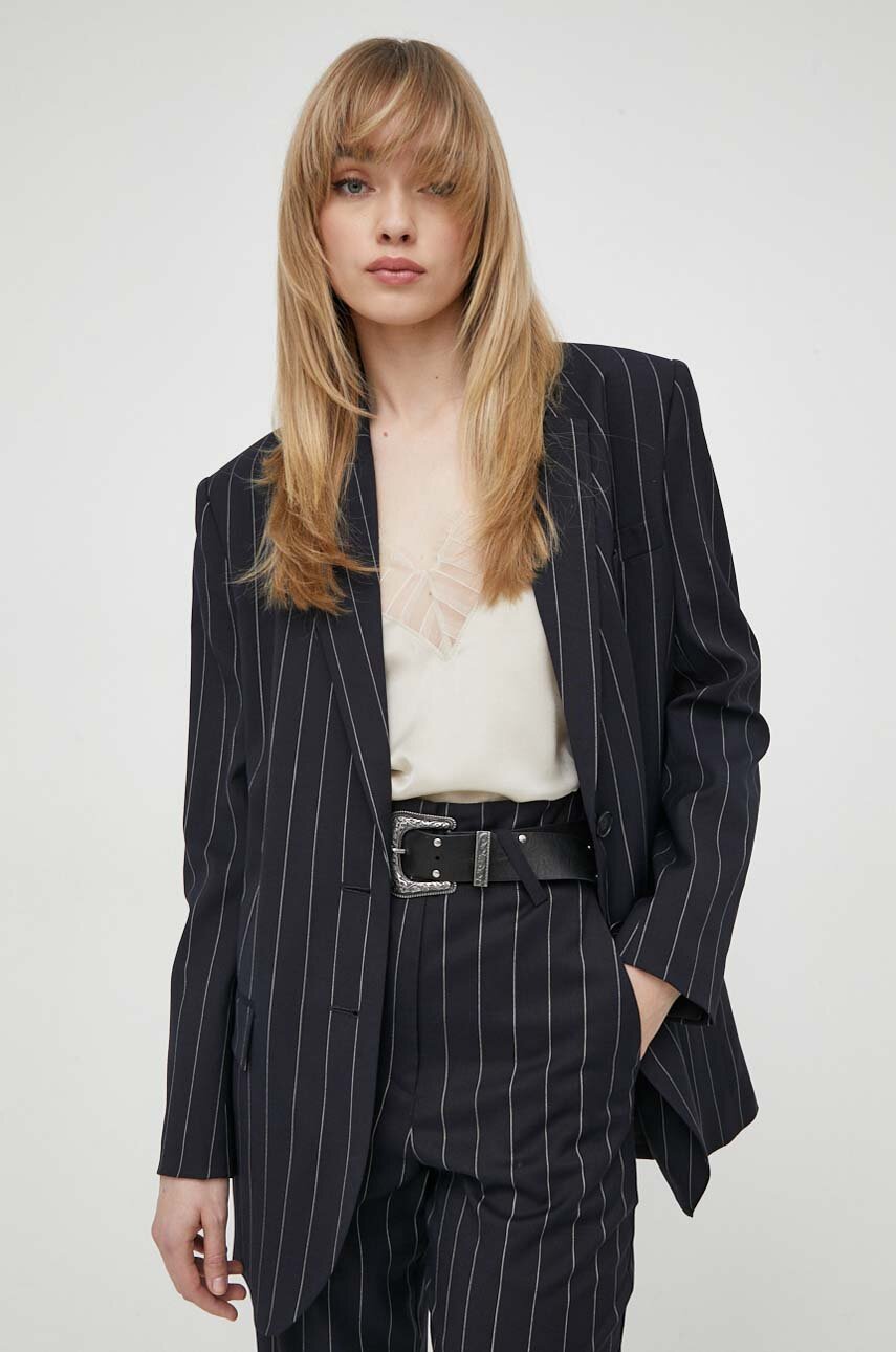 Tommy Hilfiger marynarka kolor granatowy jednorzędowa gładka | Answear.com