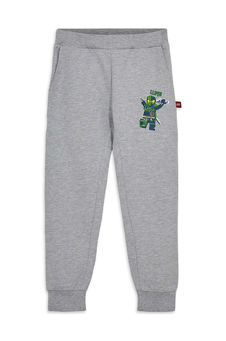 Detské tepláky Lego Wear šedá farba, s potlačou | ANSWEAR.sk