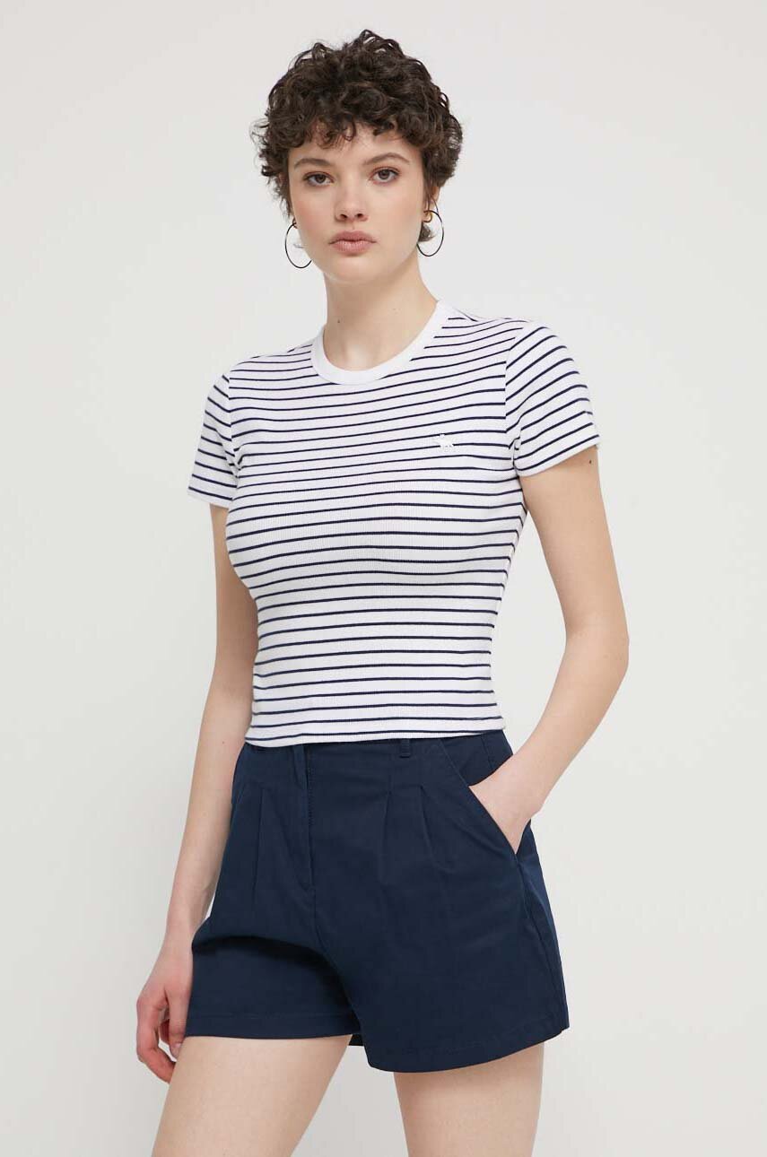 Abercrombie & Fitch t-shirt damski kolor biały | Answear.com Abercrombie & Fitch t-shirt damski kolor biały | Answear.com
