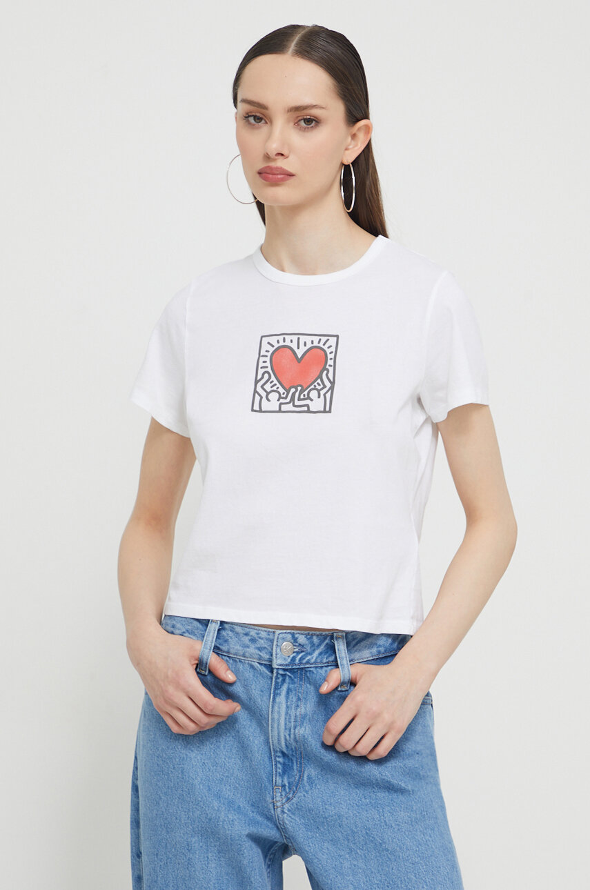 Abercrombie & Fitch t-shirt damski kolor biały | Answear.com Abercrombie & Fitch t-shirt damski kolor biały | Answear.com