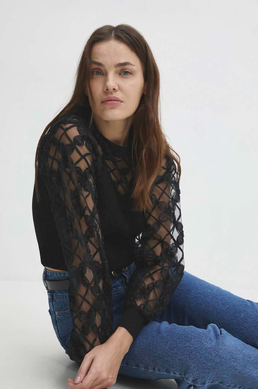 Answear Lab sweter damski kolor czarny z półgolfem | Answear.com