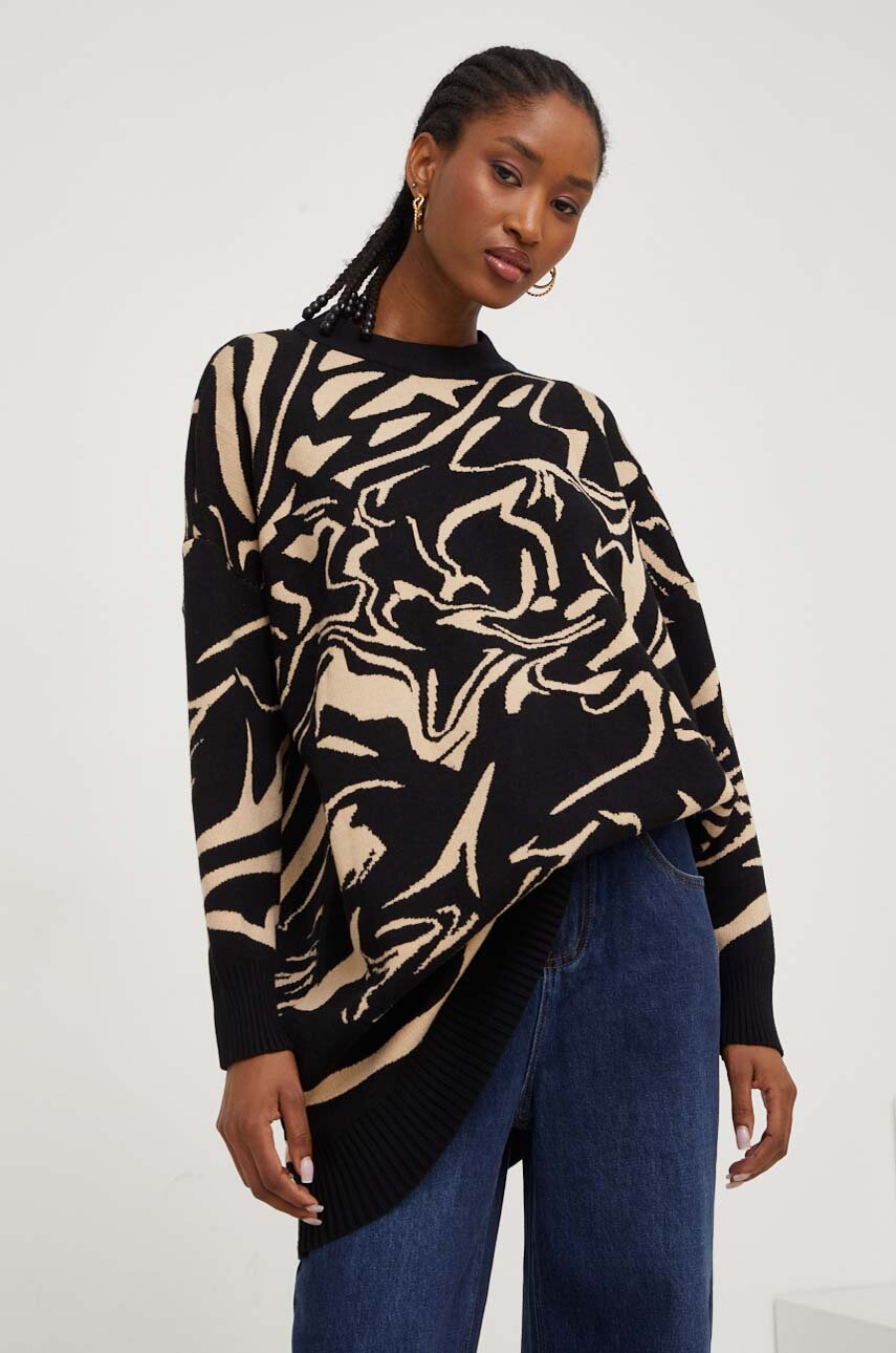 Answear Lab sweter damski kolor beżowy lekki z golfem | Answear.com