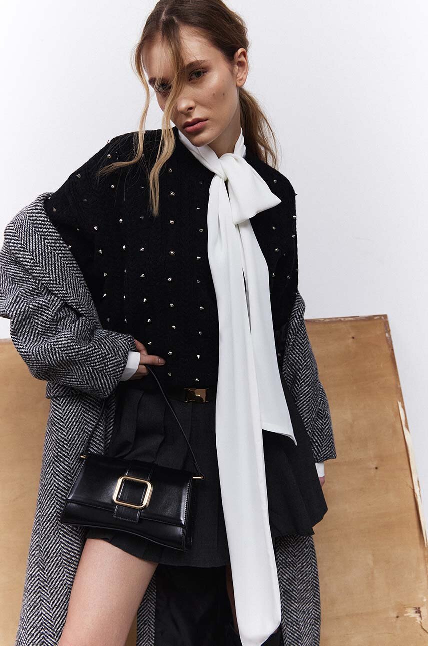 Светр з домішкою вовни Answear Lab жіночий колір чорний півгольф ...