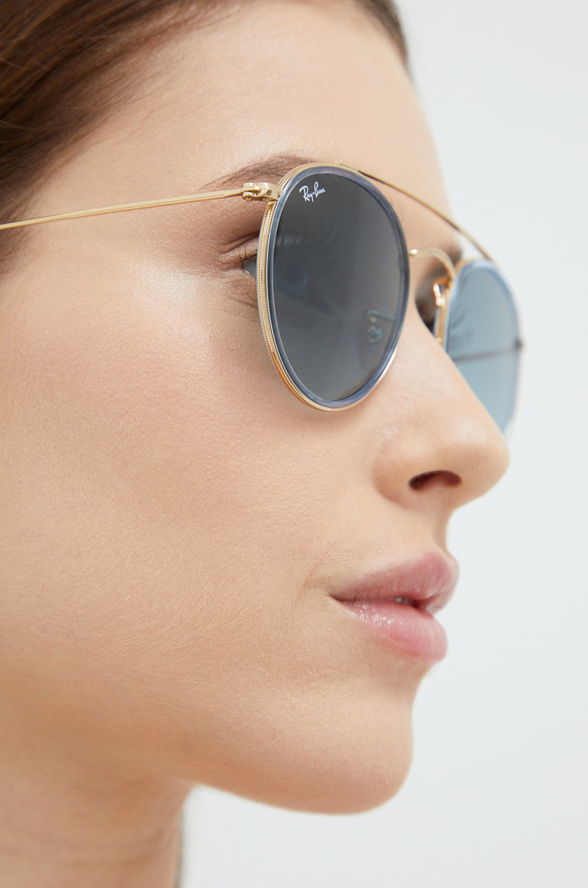 Ray-Ban okulary przeciwsłoneczne 0RB3647N damskie kolor złoty | Answear.com