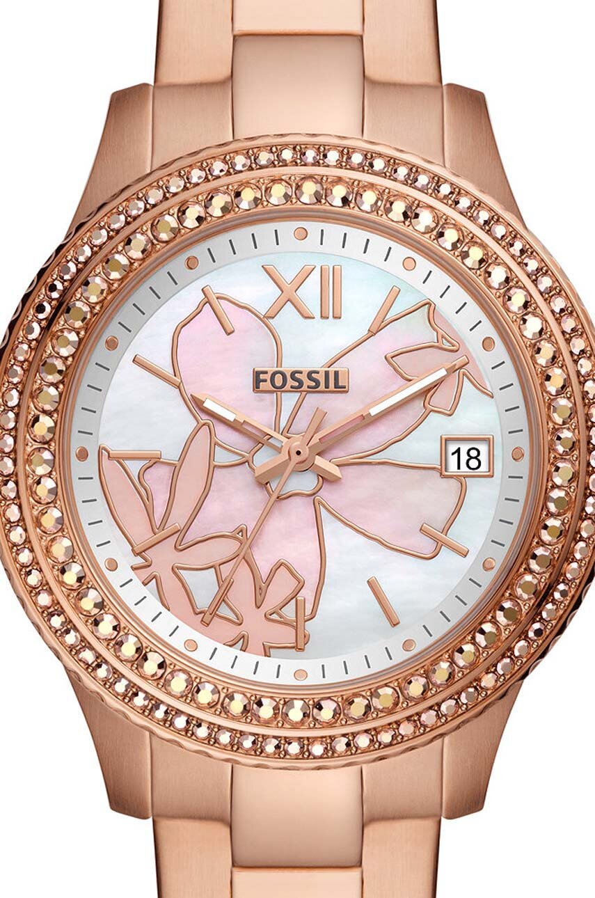Fossil zegarek damski kolor różowy | Answear.com