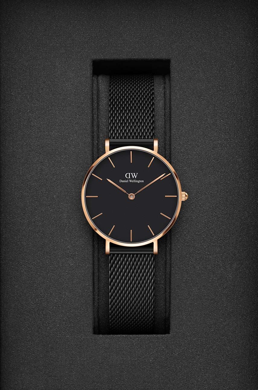 Daniel Wellington zegarek Petite 32 Ashfield damski kolor czarny ...