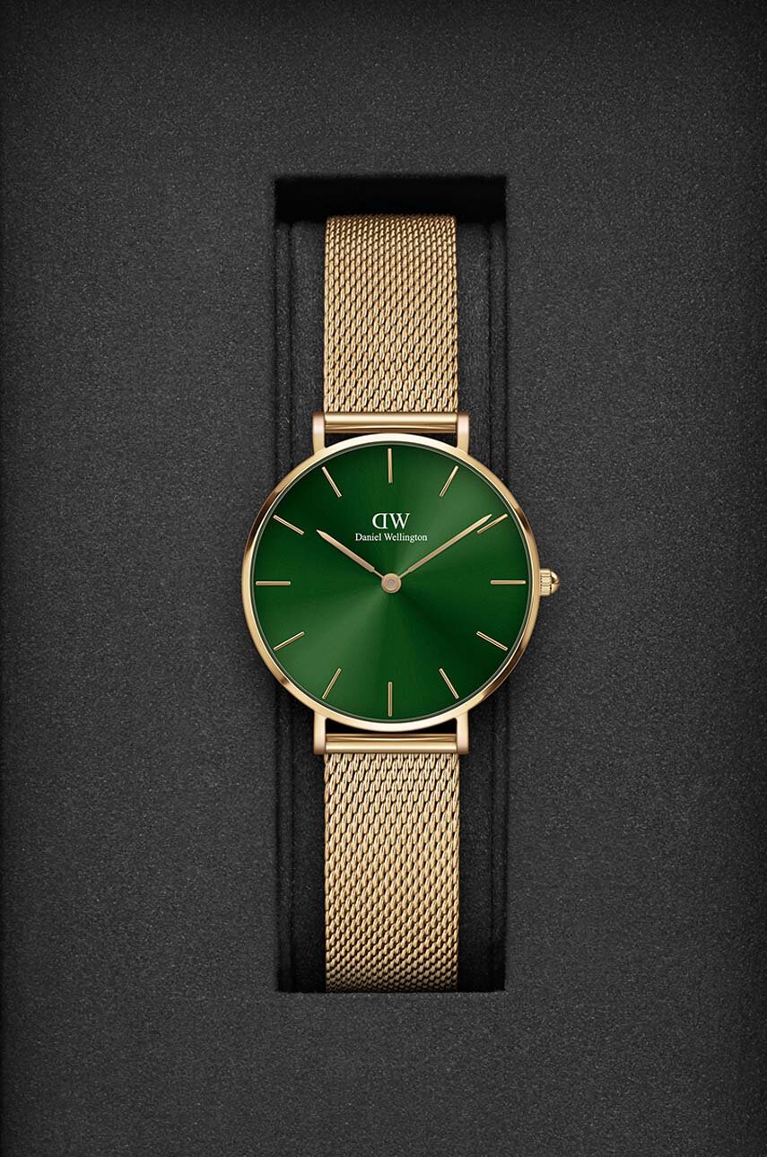 Daniel Wellington zegarek Petite Emerald 32 damski kolor złoty ...