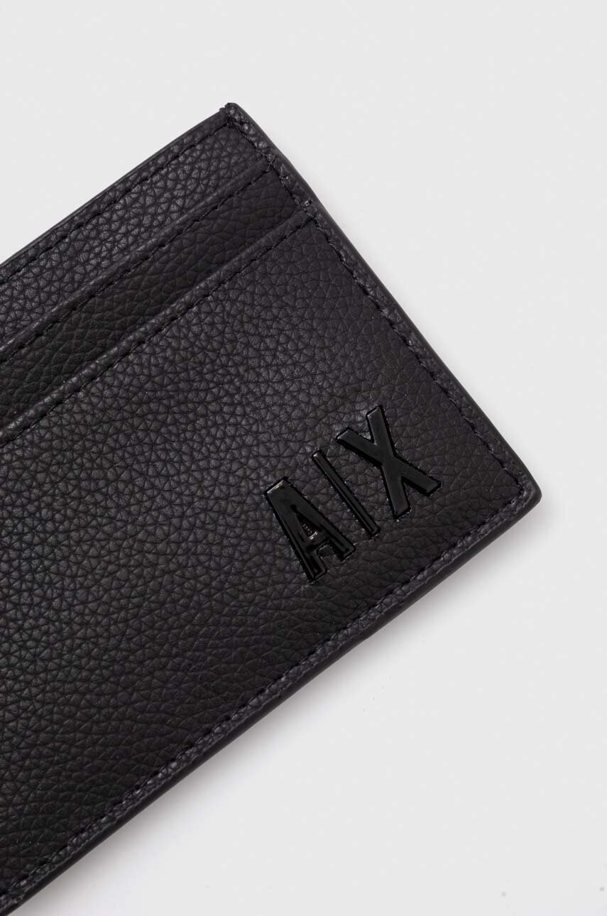 Armani Exchange etui na karty skórzane kolor czarny 958053 3F892 NOS ...
