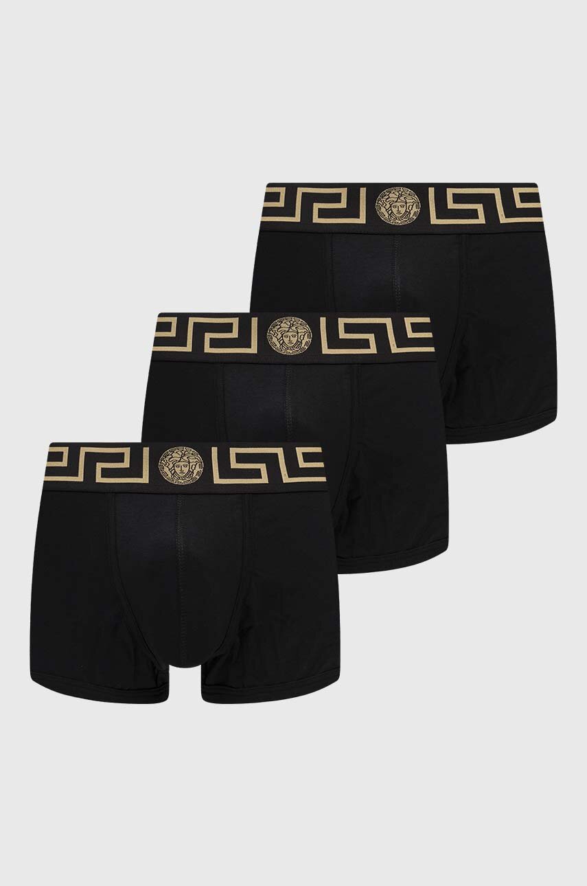 Boxerky Versace 3-pak pánske, čierna farba | ANSWEAR.sk