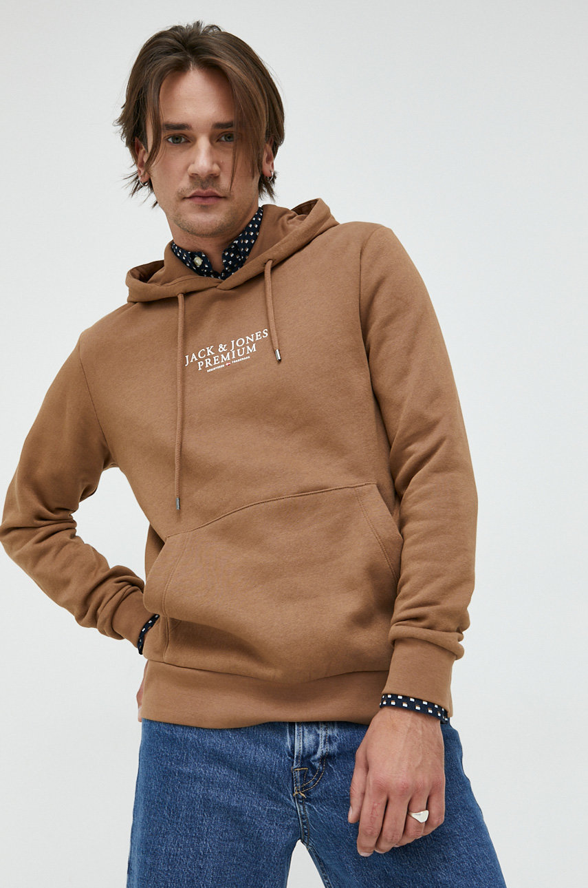 Mikina Premium by Jack&Jones Archie, barva hnědá | ANSWEAR.cz
