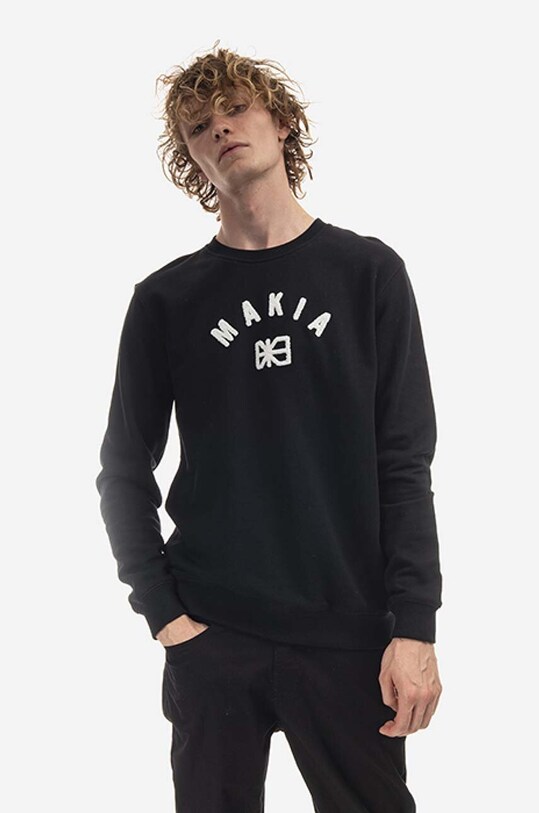 Makia cotton sweatshirt men's black color Makia Brand at PRM US