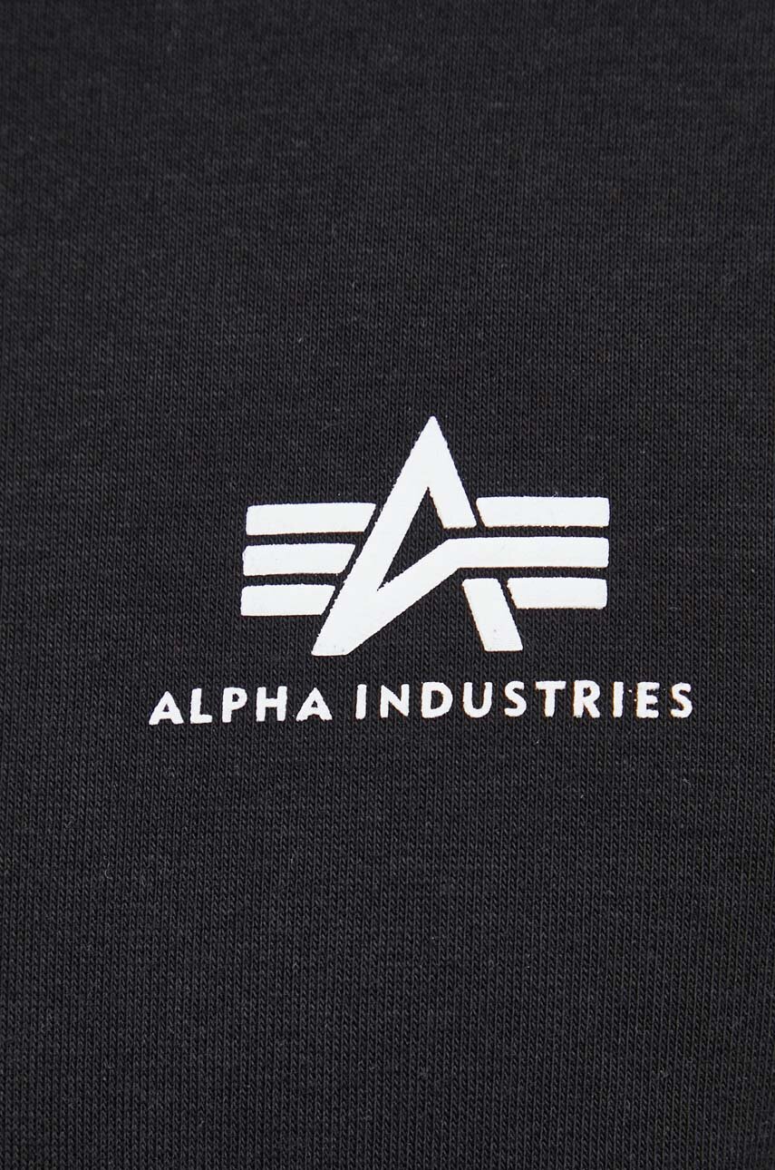 Alpha Industries bluza Basic Hoody Small Logo męska kolor czarny z ...