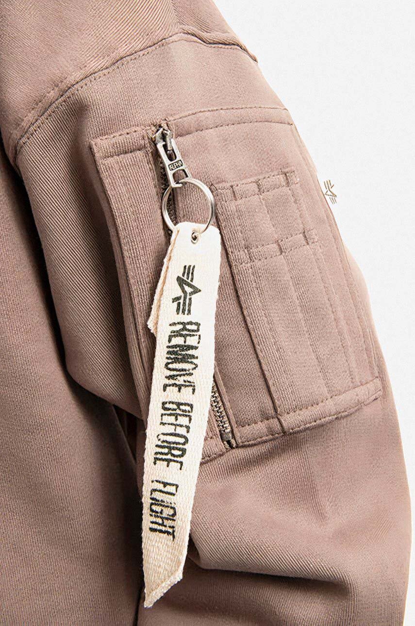 Alpha Industries bluza bawełniana męska kolor brązowy gładka 118317.628 ...