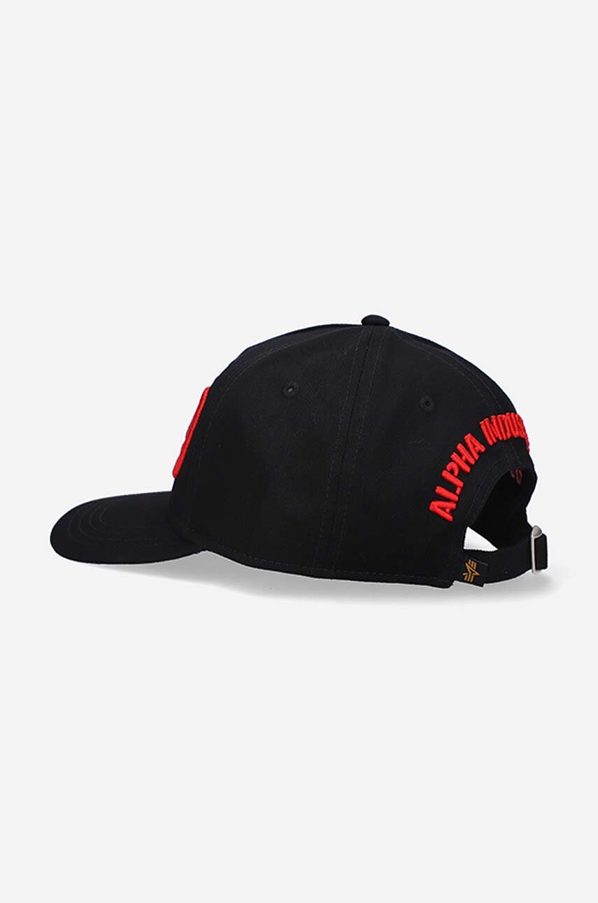 Alpha Industries cotton baseball cap 3D Cap black color | buy on PRM