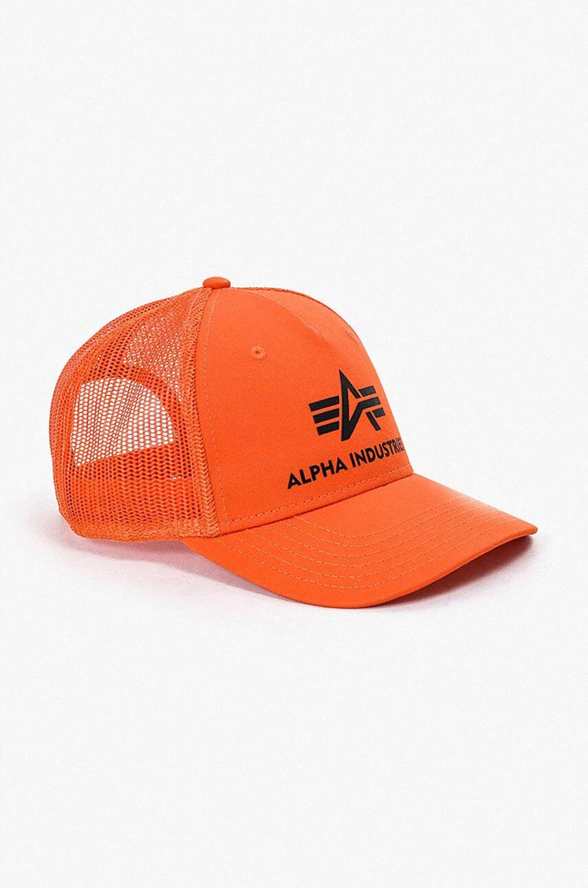 Alpha Industries baseball cap Basic Trucker Cap orange color at PRM US