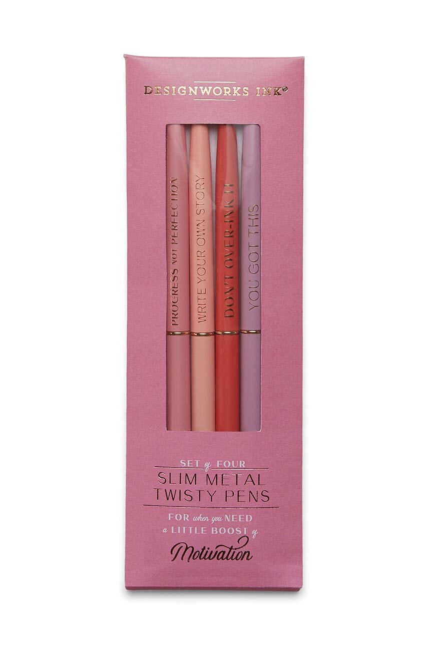 Designworks Ink set de pixuri Twisty Slim Metal Pen Set 4-pack | ANSWEAR.ro