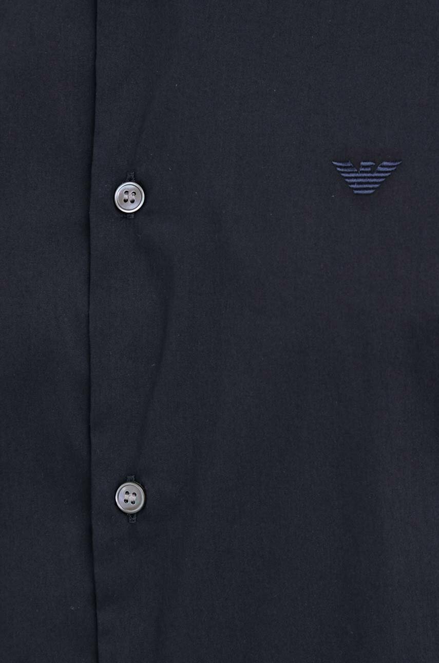 Emporio Armani camasa barbati, culoarea albastru marin, cu guler clasic ...