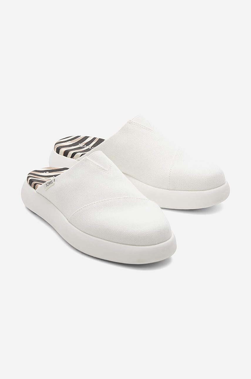 Toms klapki Canvas Mallow Mule Alpargata damskie kolor biały | Answear.com