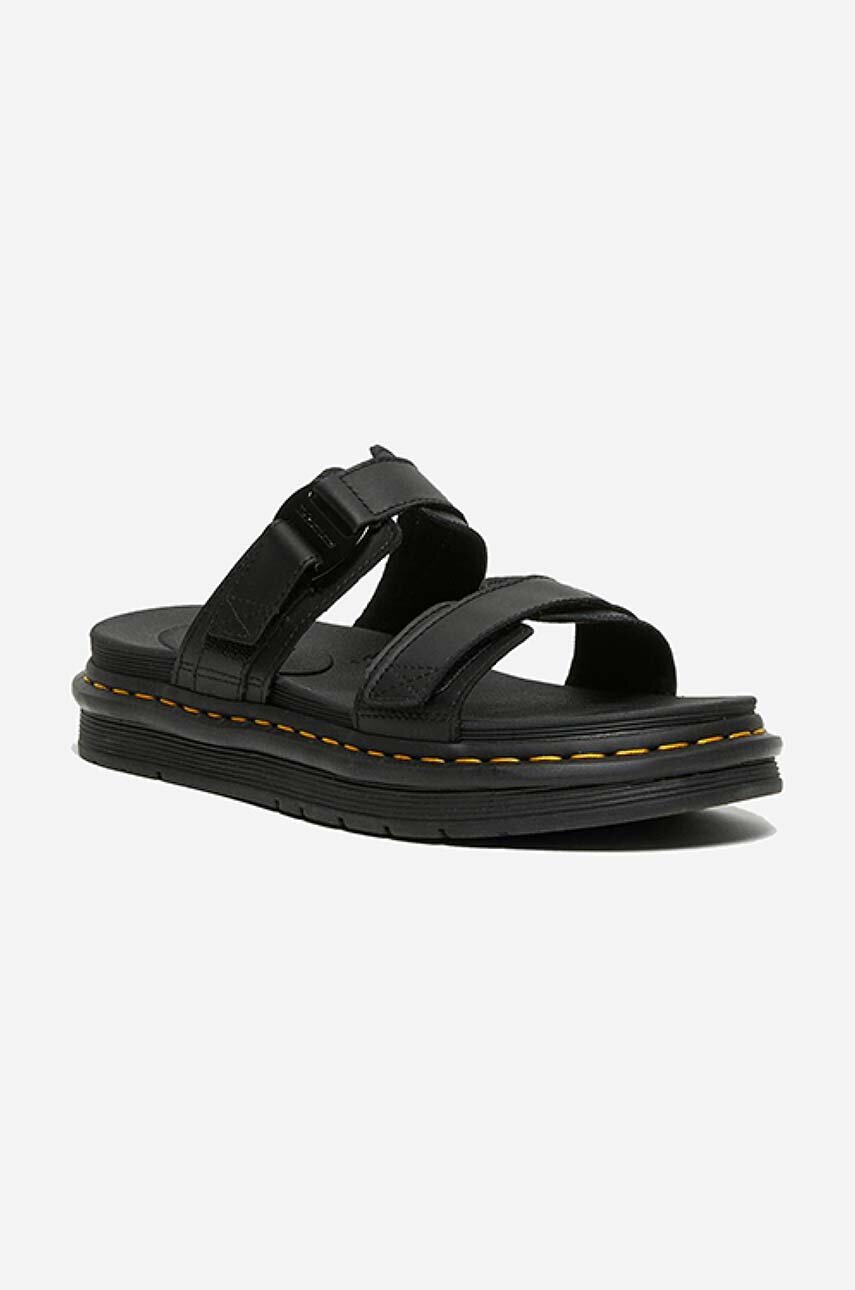 Dr. Martens leather sliders Chilton men's black color at PRM US