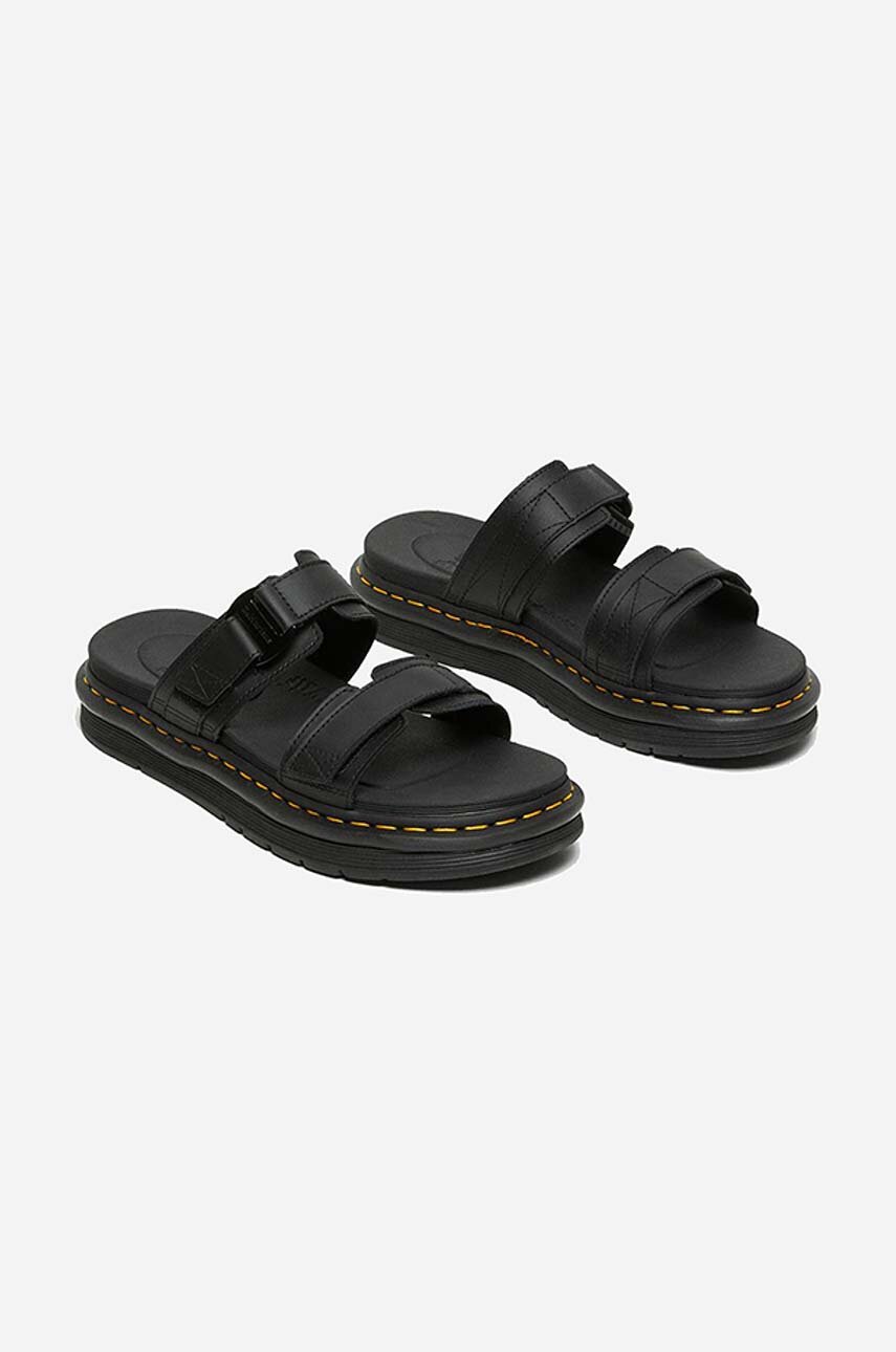 Dr. Martens leather sliders Chilton men's black color at PRM US
