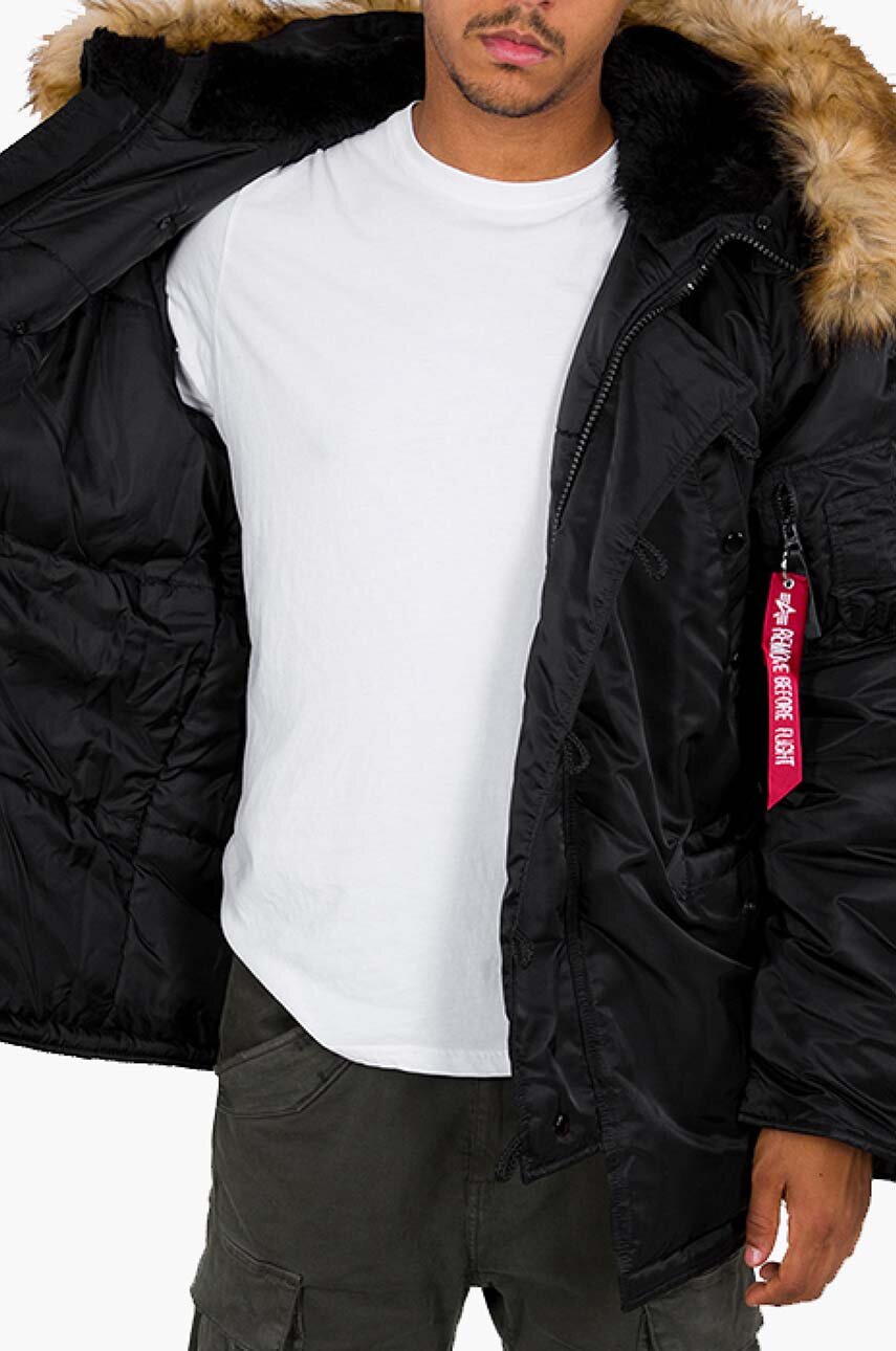 Alpha Industries kurtka N3B męska kolor czarny zimowa 100106.03 ...