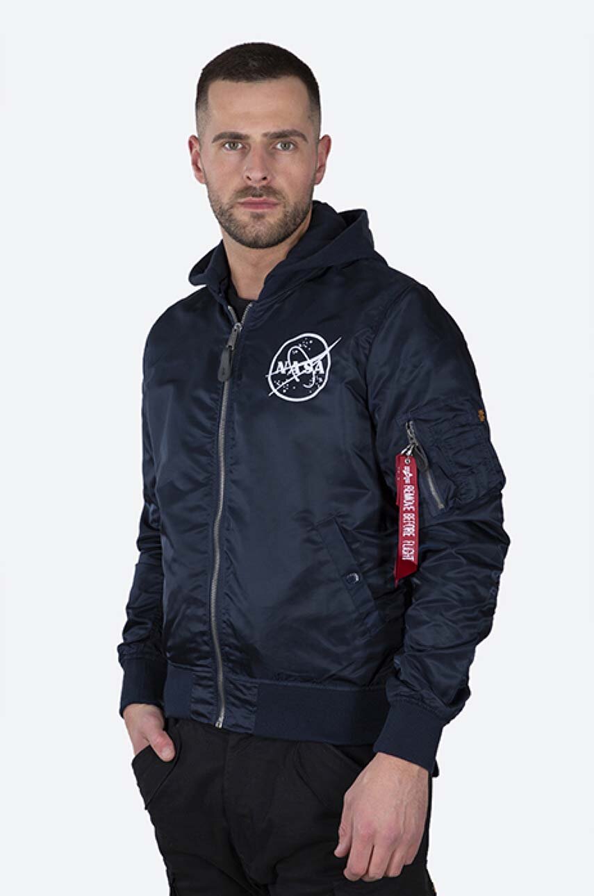 Alpha Industries reversible bomber jacket MA-1 LW HD NASA Glow Rev men ...