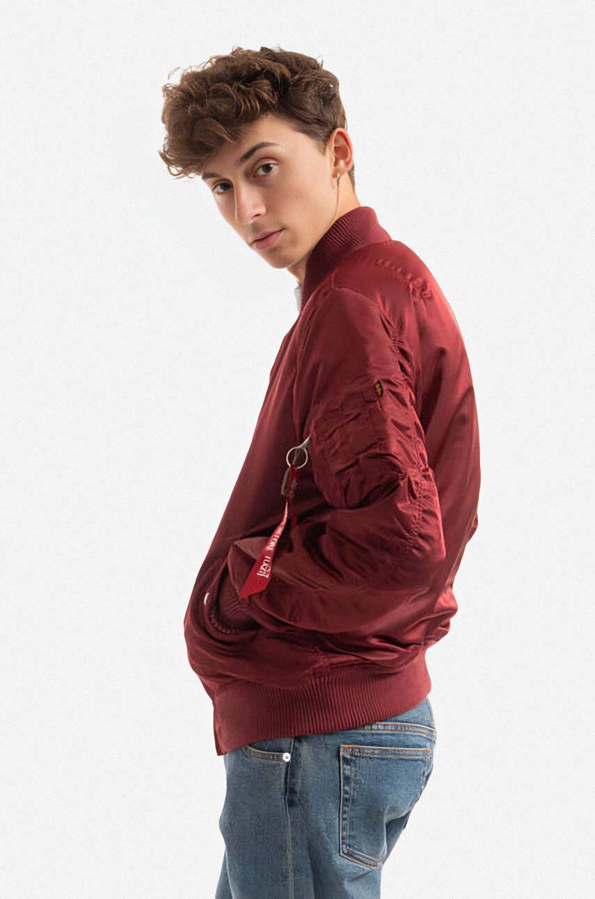 Alpha Industries bomber jacket ALPHA INDUSTRIES MA-1 VF men's maroon ...