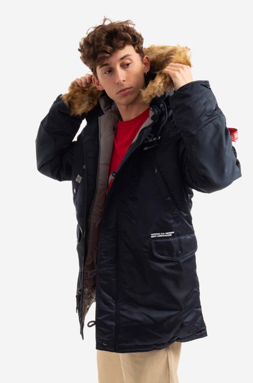 Alpha Industries jacket N3B Airborne men's navy blue color | buy on PRM