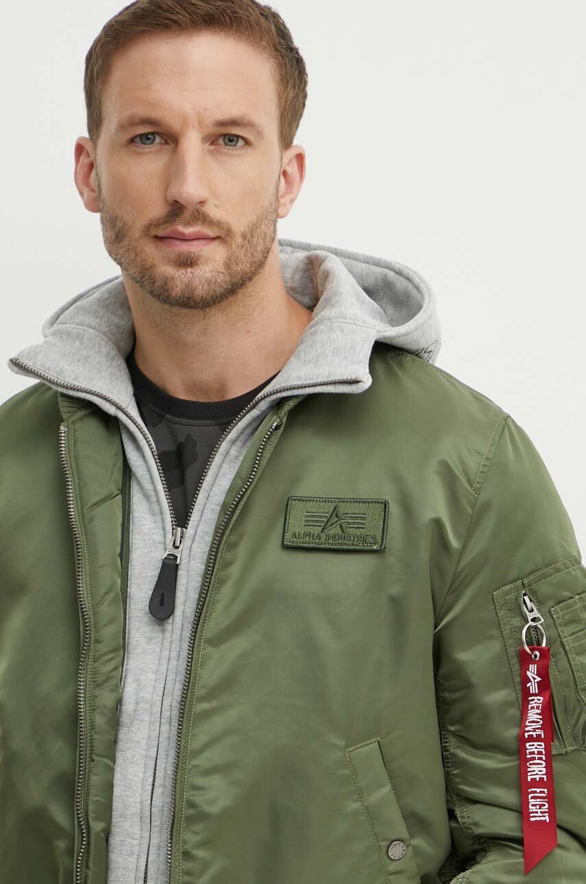 Alpha Industries jacket MA-1 D-Tec men's green color 183110.01 | buy on PRM
