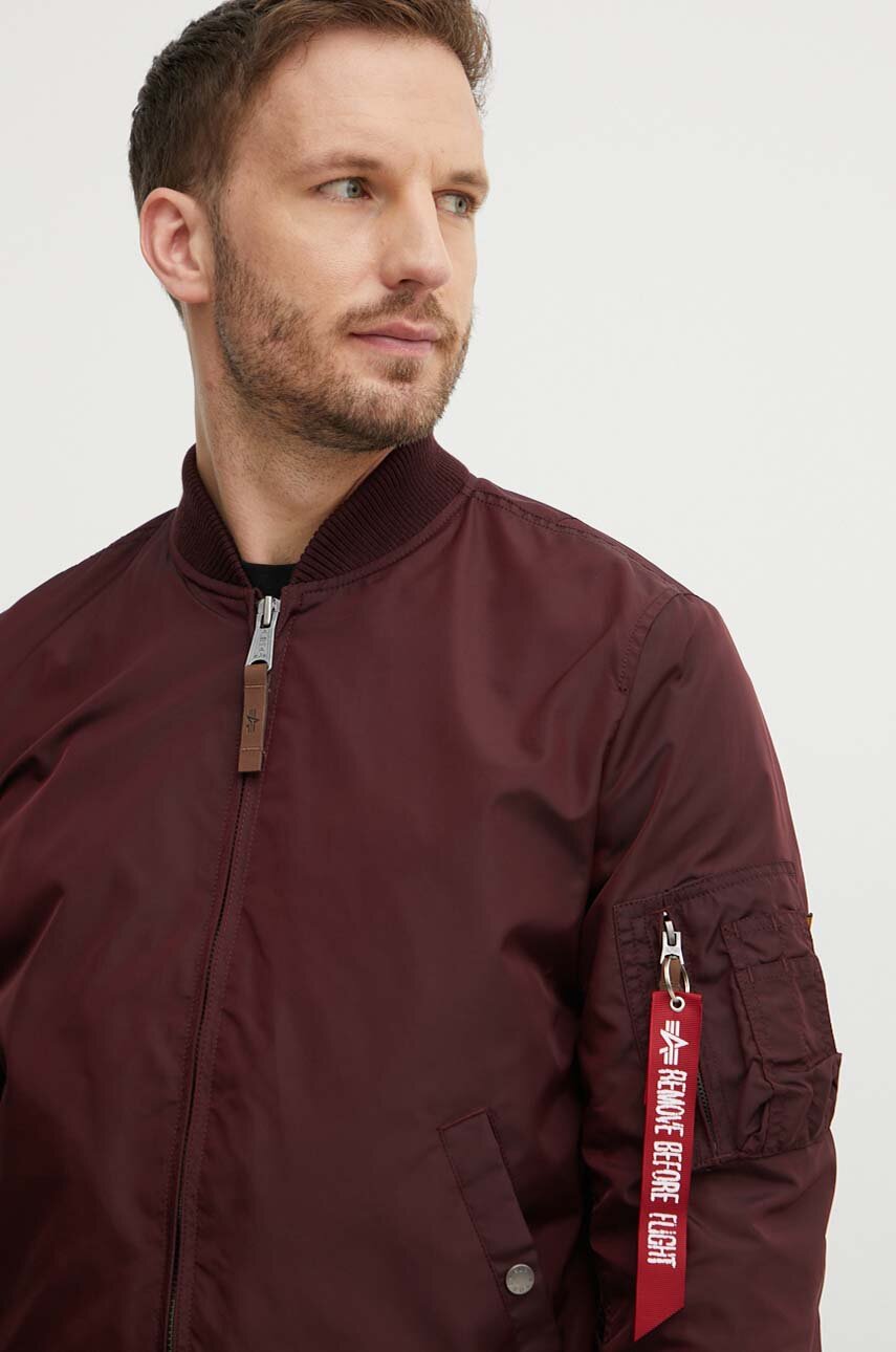 Alpha Industries bomber jacket men’s maroon color | buy on PRM