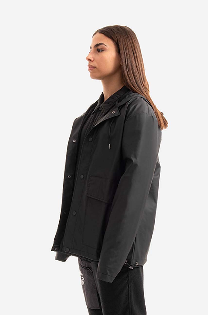 Rains rain jacket Short Hooded Coat black color | buy on PRM
