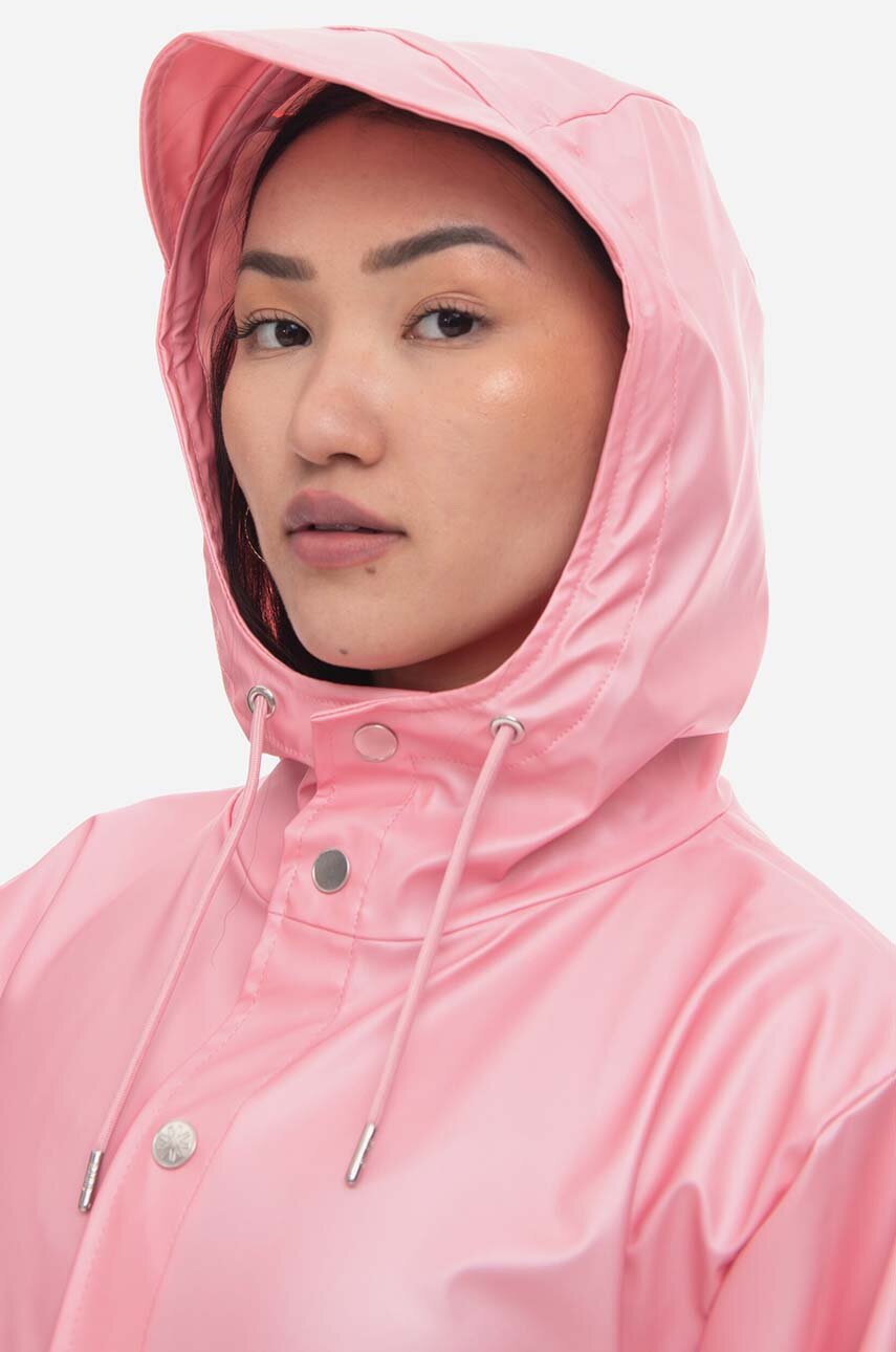Rains kurtka Essential Jacket 12010 kolor różowy przejściowa oversize ...