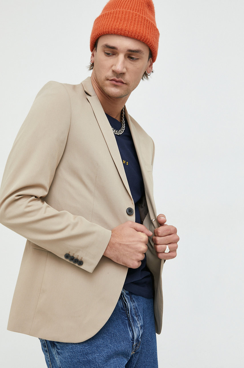 Premium by Jack&Jones marynarka męska kolor beżowy | Answear.com