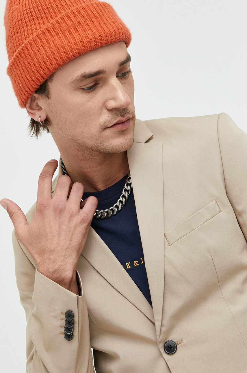 Premium by Jack&Jones marynarka męska kolor beżowy | Answear.com