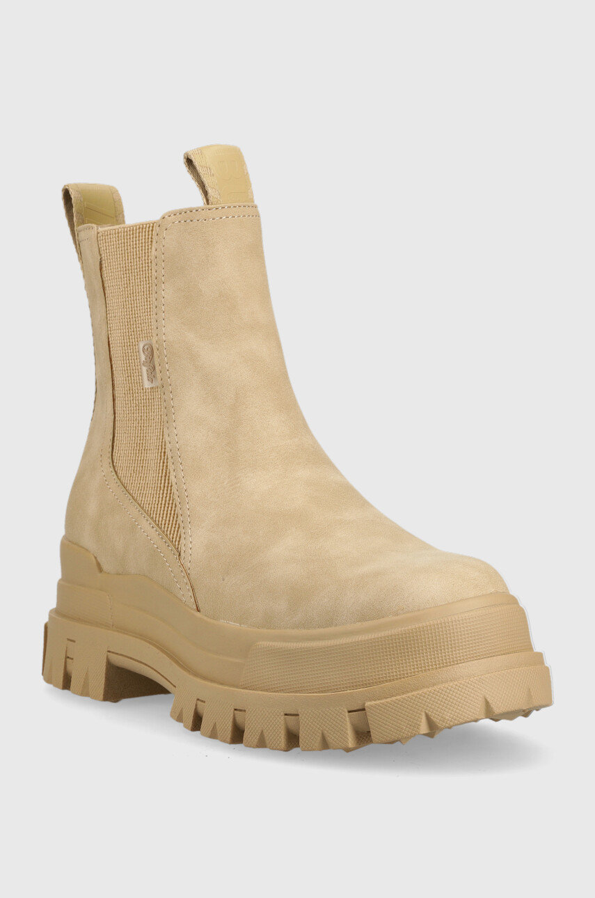 Buffalo sztyblety Aspha Chelsea Mid damskie kolor beżowy na platformie ...