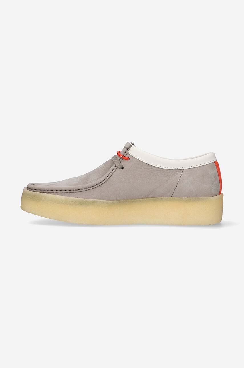 Clarks leather shoes Wallabee Cup gray color 26165538 at PRM US