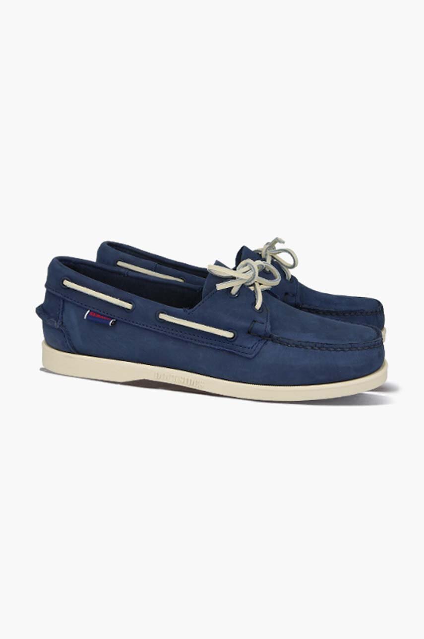 Sebago suede loafers Docksides Portland Nubuck men's navy blue color ...